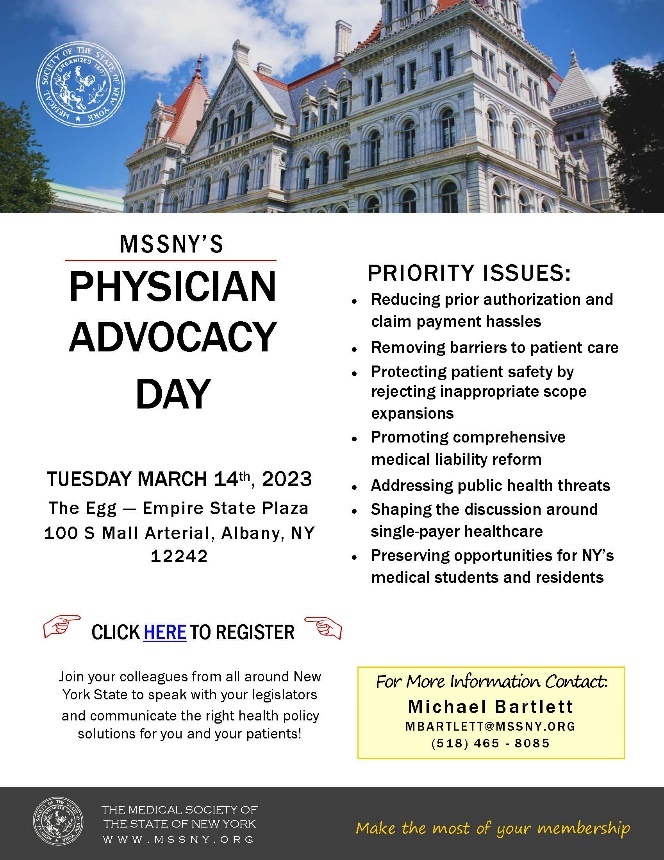 Join Us for MSSNY’s Lobby Day on March 14th, 2023 – MEDICAL SOCIETY OF ...